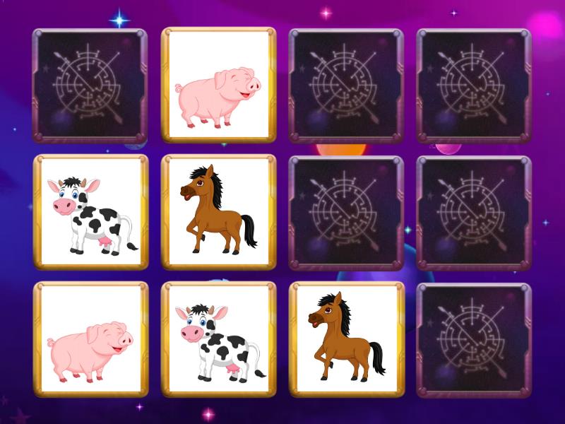 Memory Farm Animals - Matching pairs