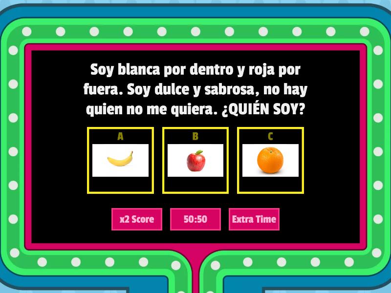 ¿QUIÉN SOY? (FRUTAS) - Gameshow quiz