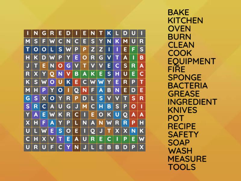 Let's Cook - Wordsearch