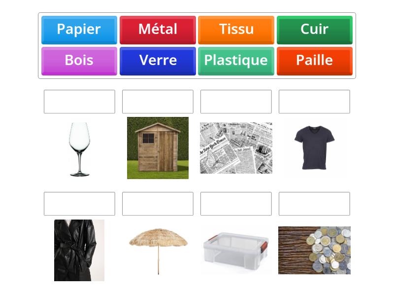 Les matieres + objets - Match up