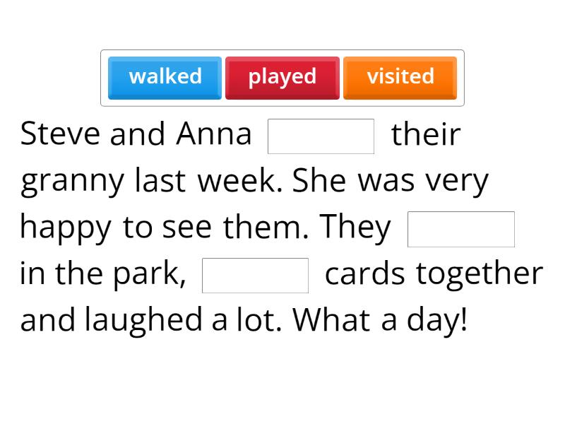 Past simple regular verbs Elem - Complete the sentence