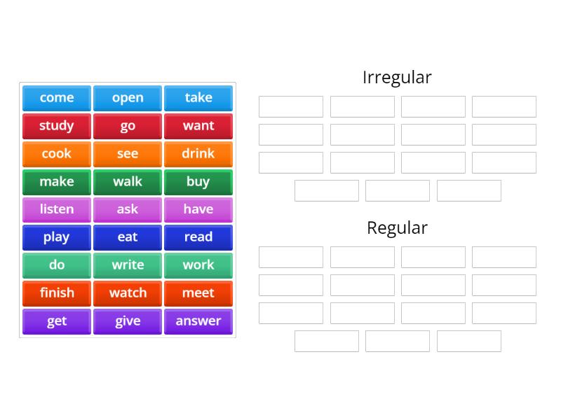 Regular / Irregular verbs - Group sort