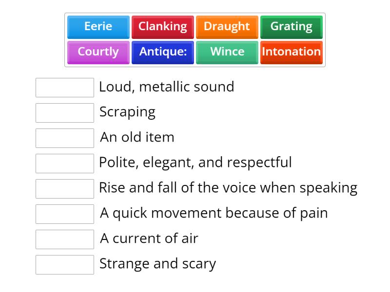 Dracula Vocabulary - Match up