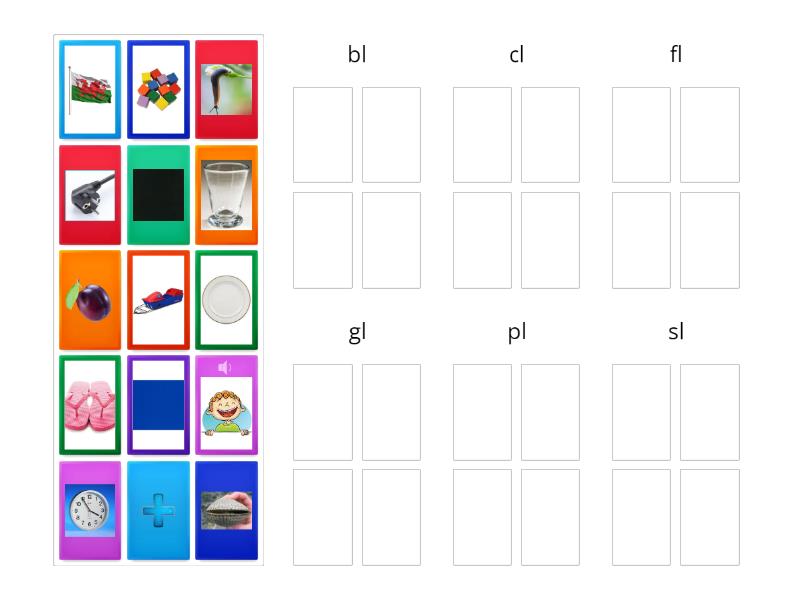 Beginning Blends BL, CL, FL, GL, PL, SL - Group sort