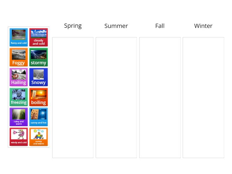 Weather and seasons - Categorize
