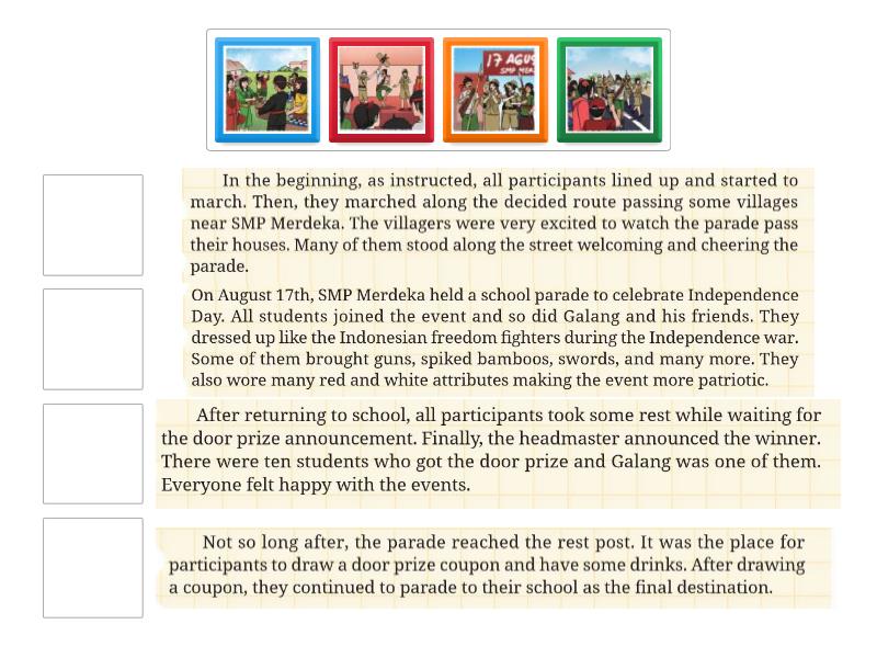 MATCH THE PICTURE WITH THE PARAGRAPH - Match up