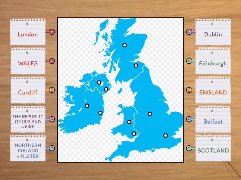 1. The British Isles - Labelled diagram