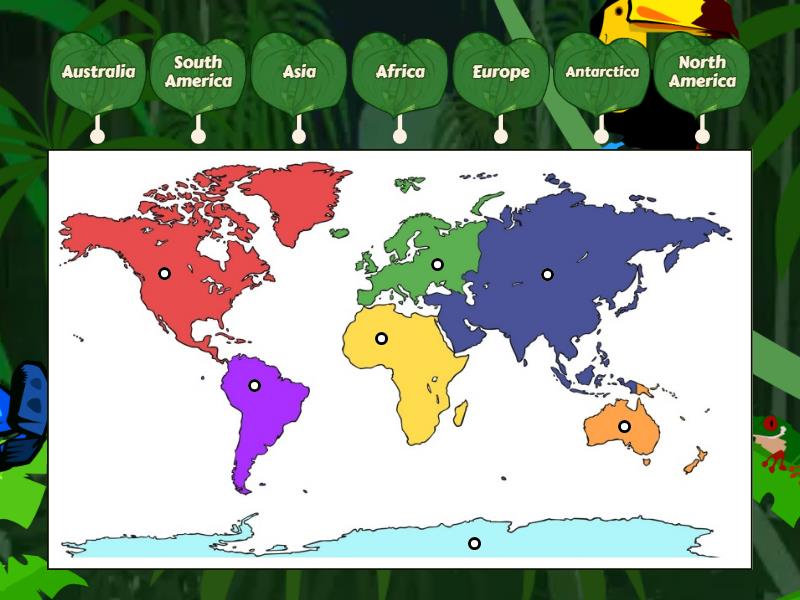 W1 L1 Label the Map - Continents - Labelled diagram