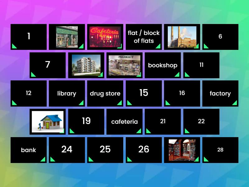 Places and buildings - Matching pairs