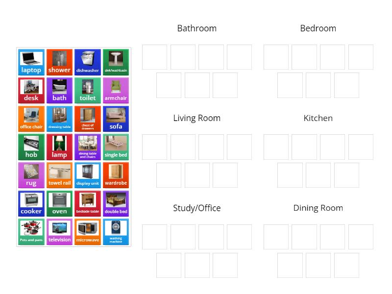 Furniture and Rooms - Group sort
