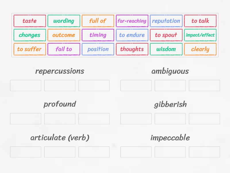 NEF Adv Plus 1A Vocabulary - Group sort