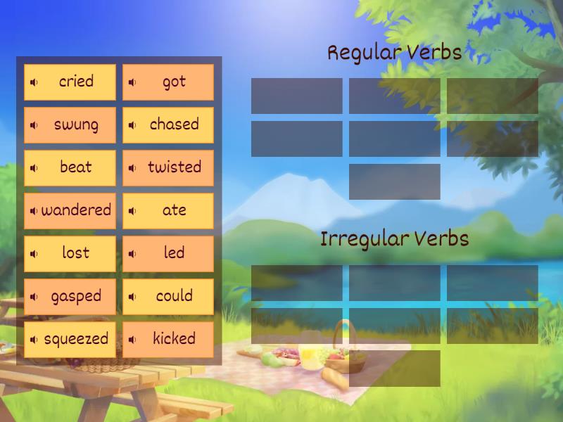 Into the Garden: Verbs Past Simple - Group sort