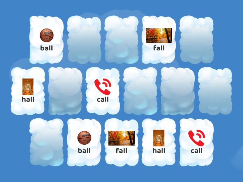 Matching Game with -all Words - Matching pairs