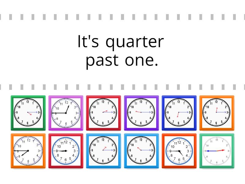 Quarter past/to (time) - Find the match