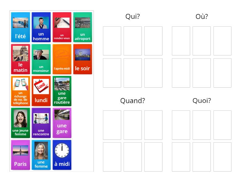 Classez les mots. - Group sort