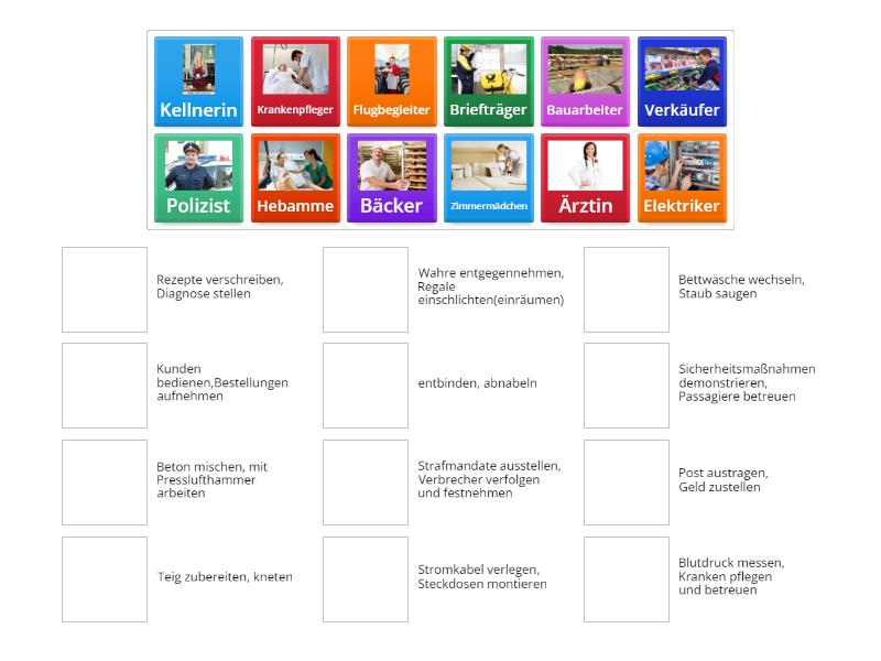Berufe und Tätigkeiten B1 - Match up