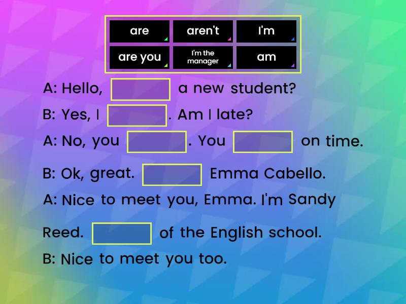 Introducing yourself - Completar la frase