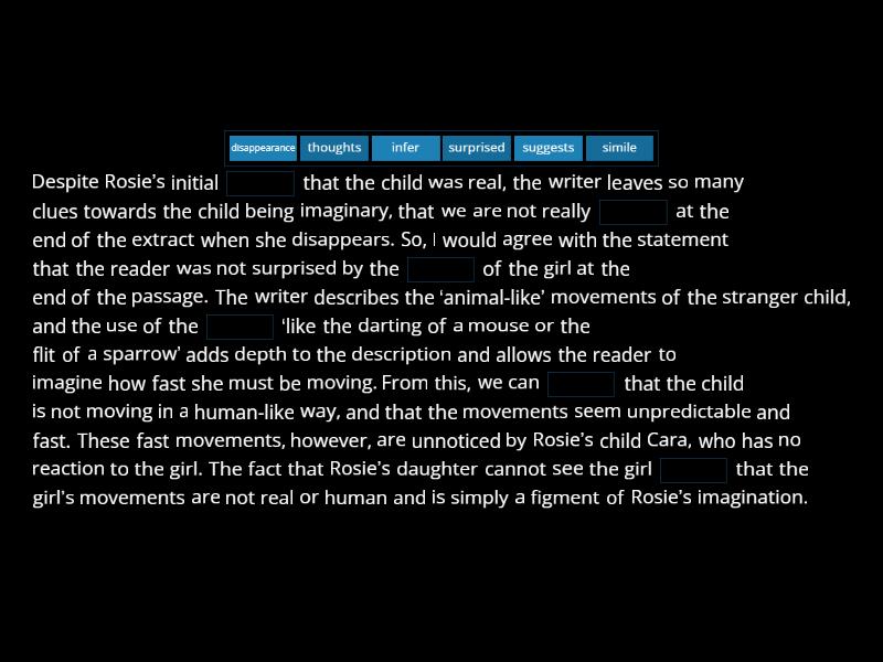 Rosie P1 Q4 model - Complete the sentence