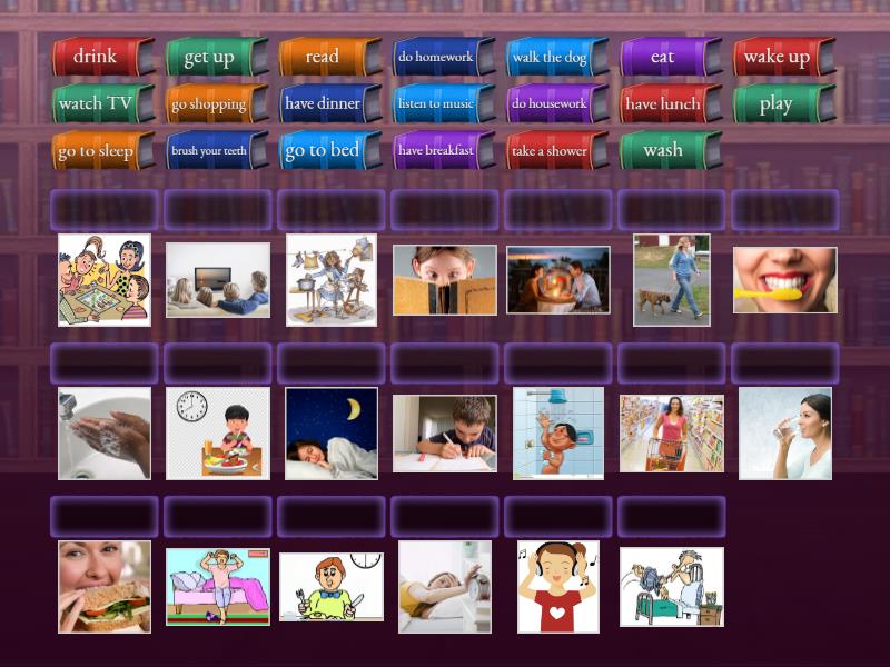 Expressions and routines verbs - Une las parejas