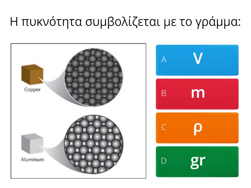 Πυκνότητα - Κουίζ