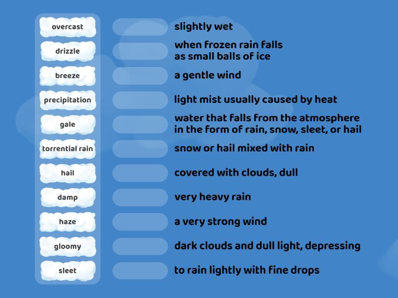 Weather words advanced - Match up