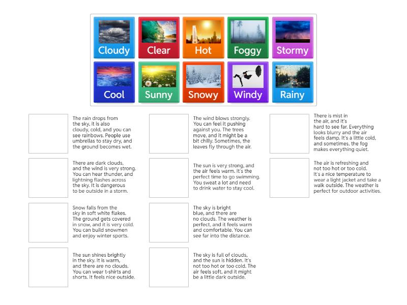 Weather - Detailed descriptions - A1 [MU-Eng] - Une las parejas