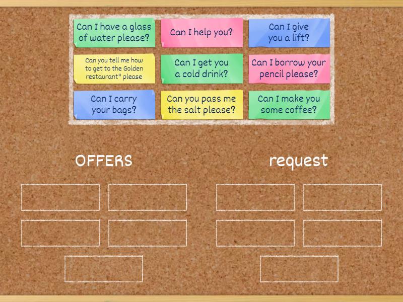 offer and request - Group sort