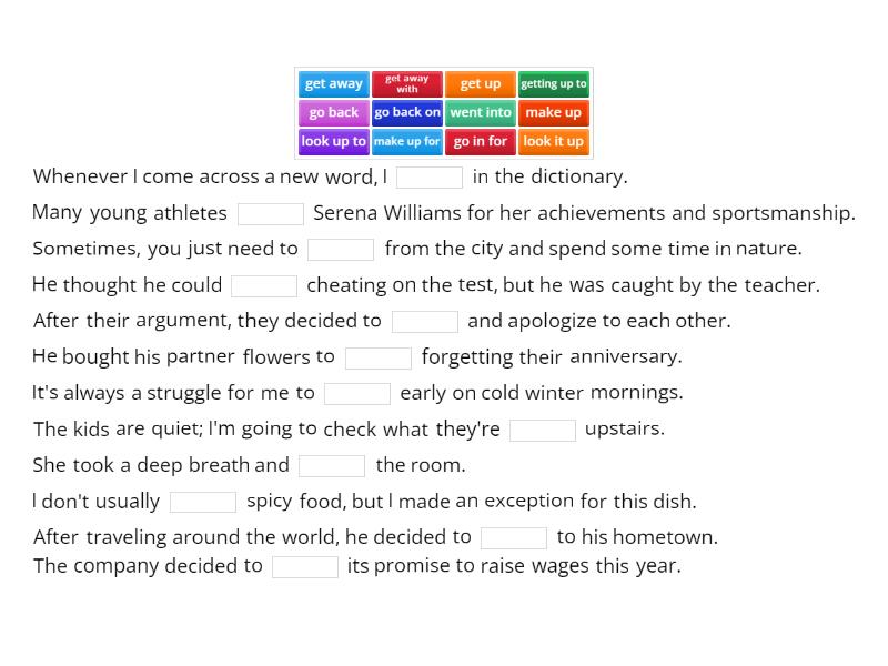 Solutions intermediate 1 E phrasal verbs - Complete the sentence