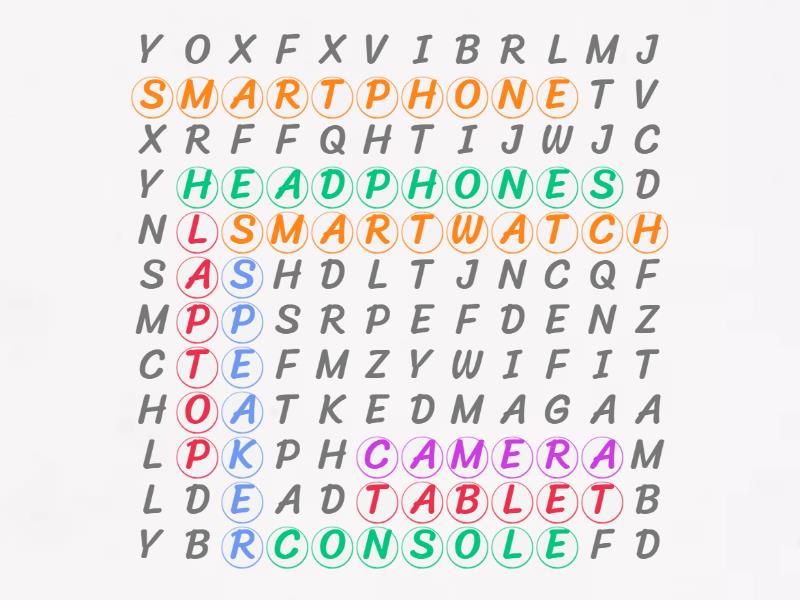 : Gadgets - Wordsearch