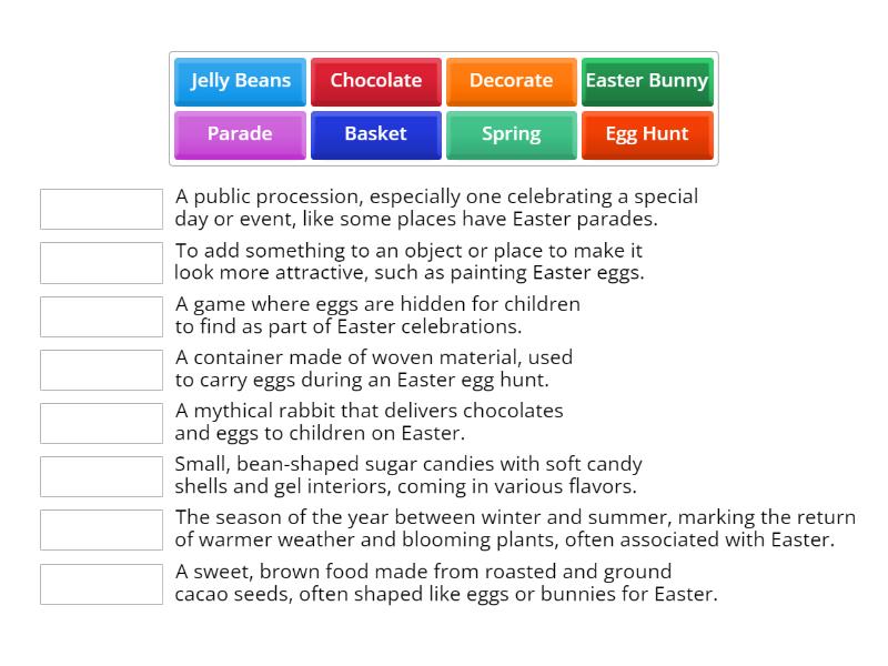 Talking About Easter - Match up