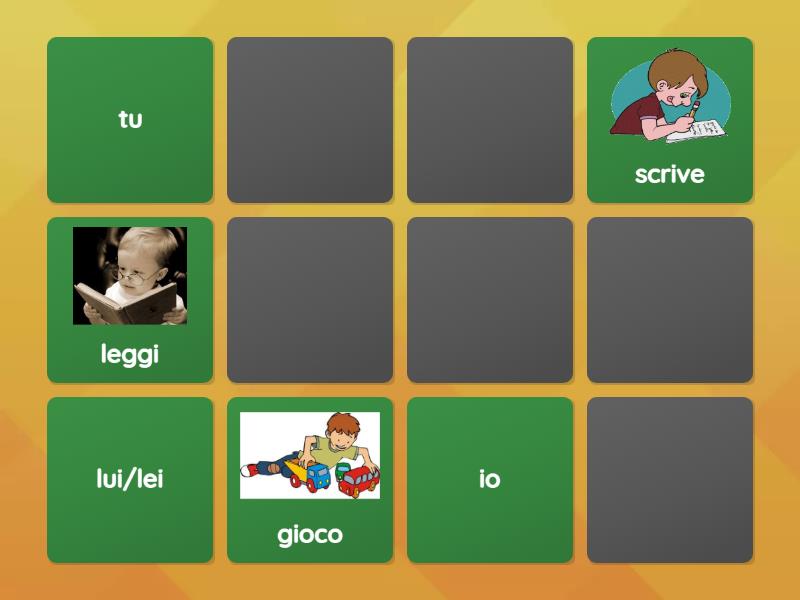 memory dei verbi - Matching pairs
