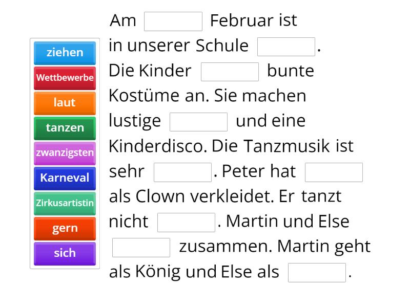 Karneval - Complete the sentence