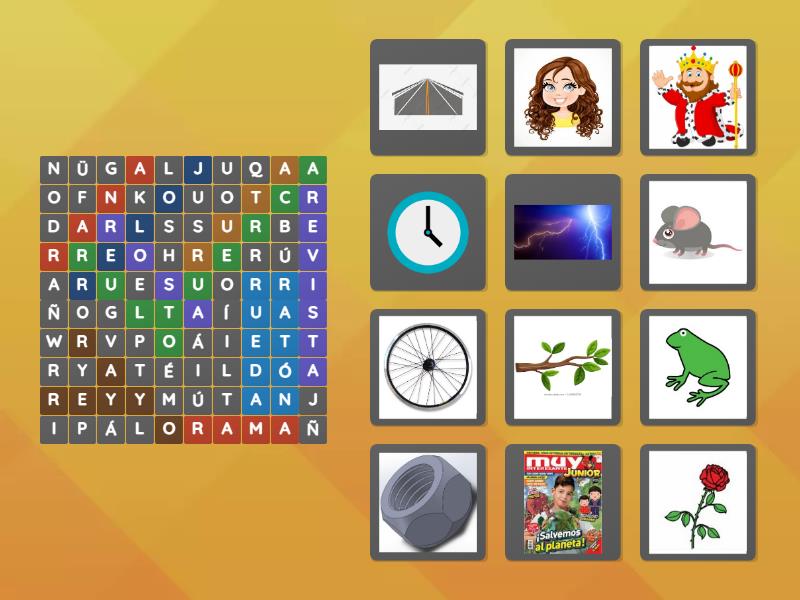 PALABRAS CON LA LETRA R - Sopa de letras