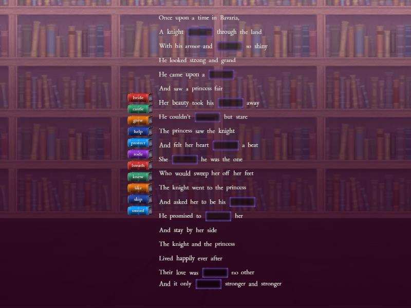 Cloze Test 7 "The knight's poem" - Complete the sentence