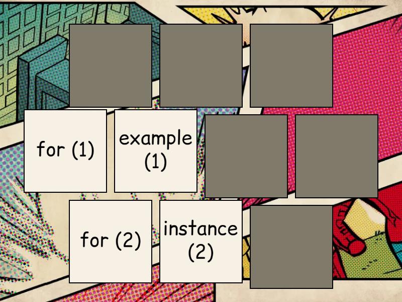 Introducing examples - Matching pairs