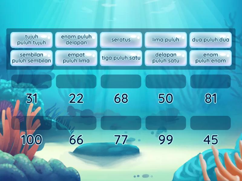 Mengenal nama lambang bilangan - Match up