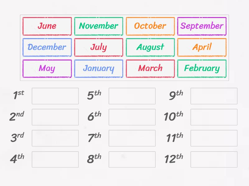 Months task 1 - Rank order