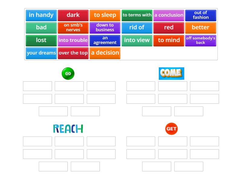 Use of English B2 Unit 1 collocations - Group sort