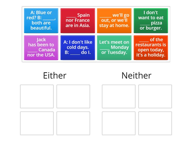 Either x Neither - Group sort
