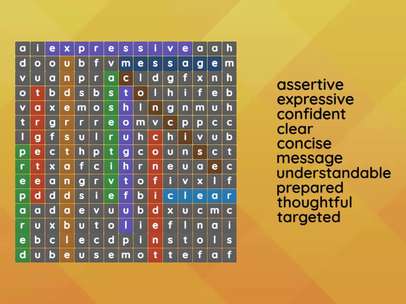 Session Starter - Attributes - Wordsearch