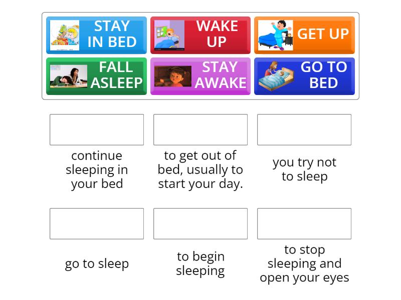 BASIC 6. UNIT 6. LESSON A. VOCABULARY SLEEP - Match up
