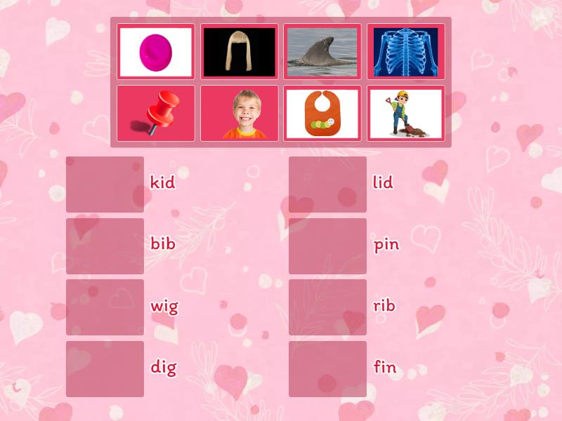 Phonics 2 Short "i" ib-id-ig-in "" - Match up