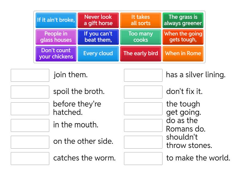 Idioms - Match up