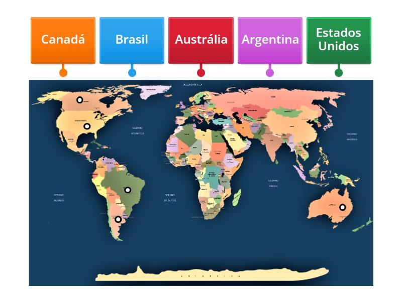 Nome dos países do mundo - Labelled diagram