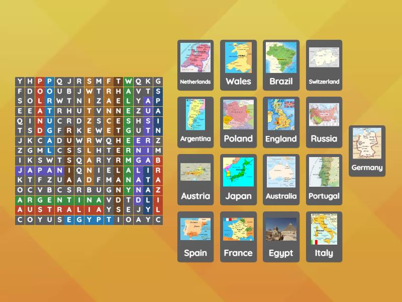 Countries - Wordsearch