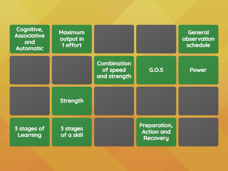 starter activity - Matching pairs
