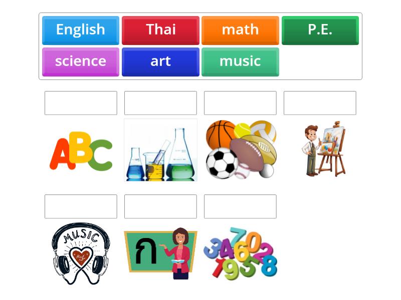School Subjects P.3 - Match up