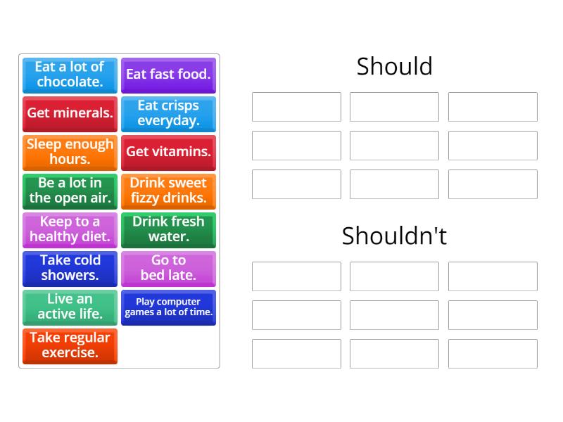 @silvia_coros · SHOULD or SHOULDN'T - Group sort