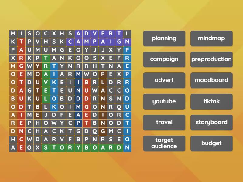 Video Production - Wordsearch