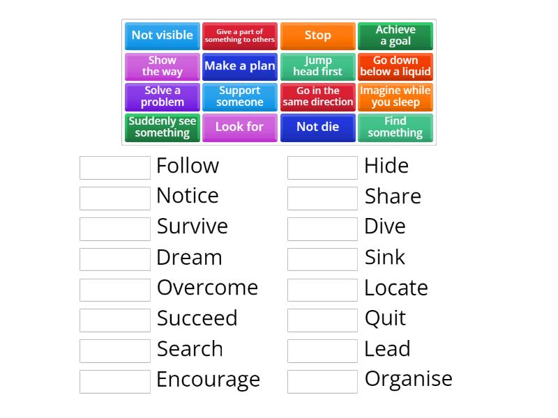 ESO 3 Options 3 Module 1C verbs - Match up